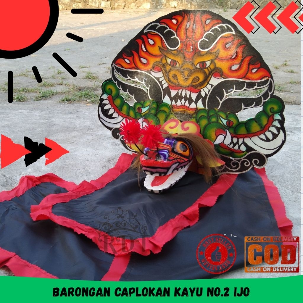 Jual Mainan tradisional anak barongan caplokan devil kayu no.2 kain ...