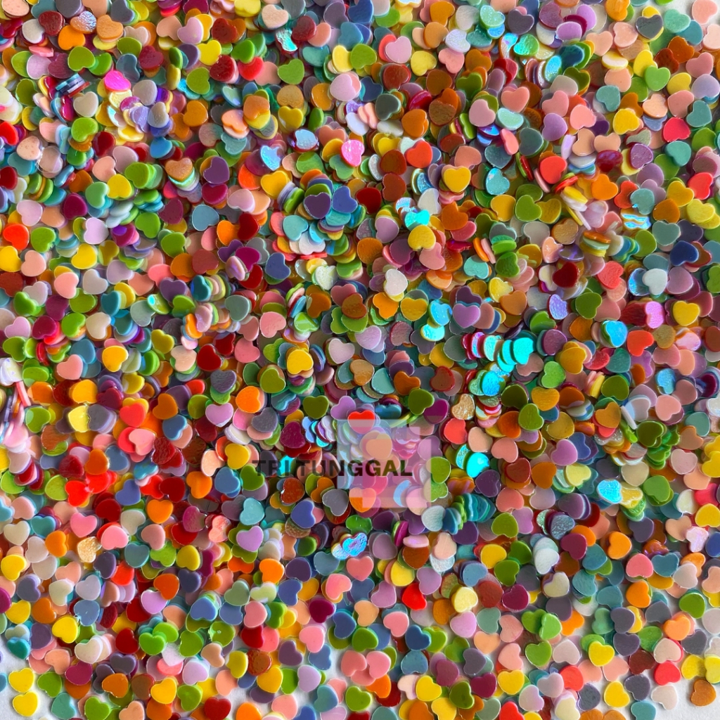 Jual Sparkle Hati 3GR Warna Warni Accessories Resin Craft Cafting Lucu ...