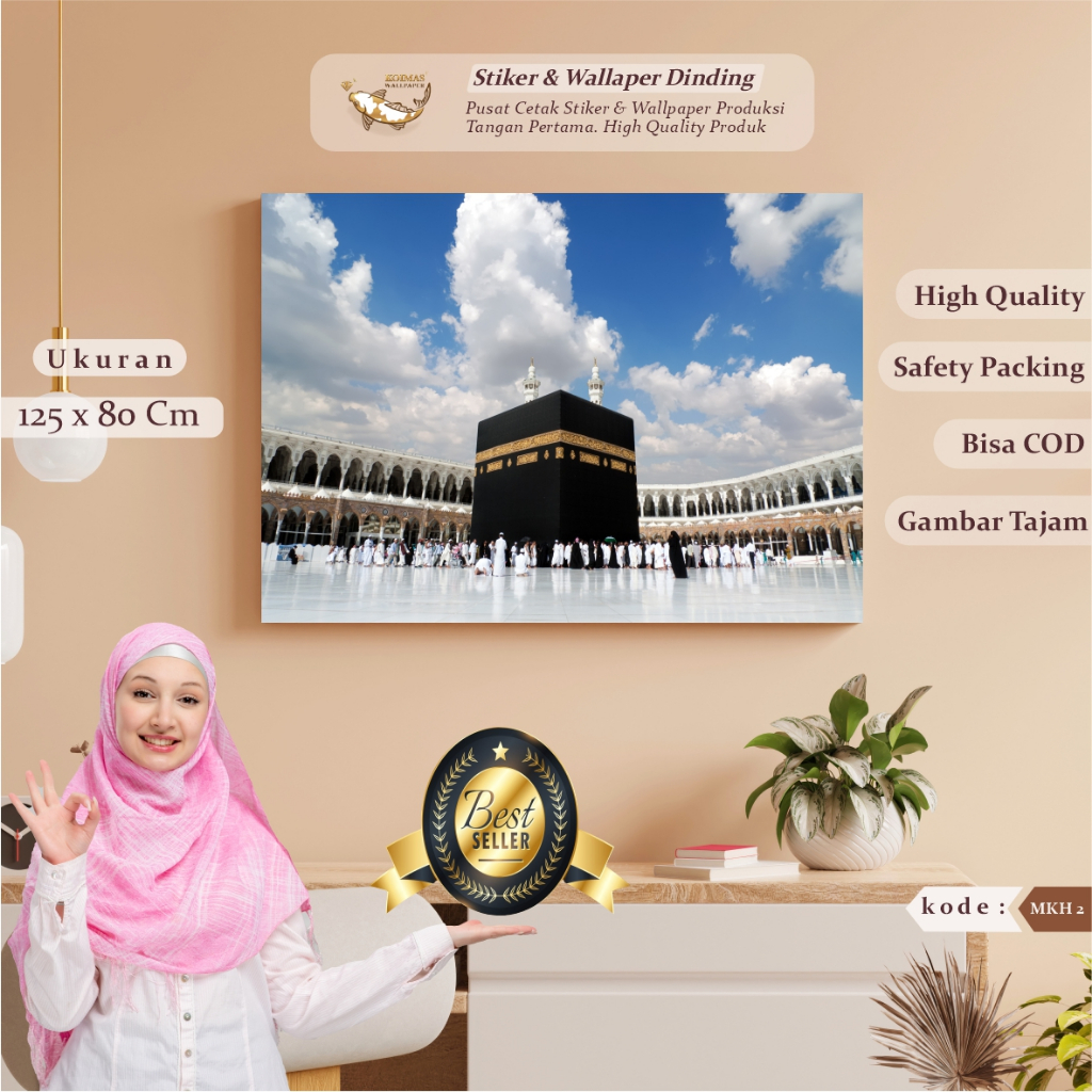Jual Wallpaper Custom 3D Dinding Sticker Kabah Stiker Mekah Walpaper ...