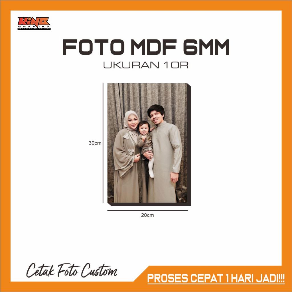 Jual CETAK FOTO MDF UKURAN 10RS/20cmX30cm BAHAN MDF 6MM ANTI AIR ...