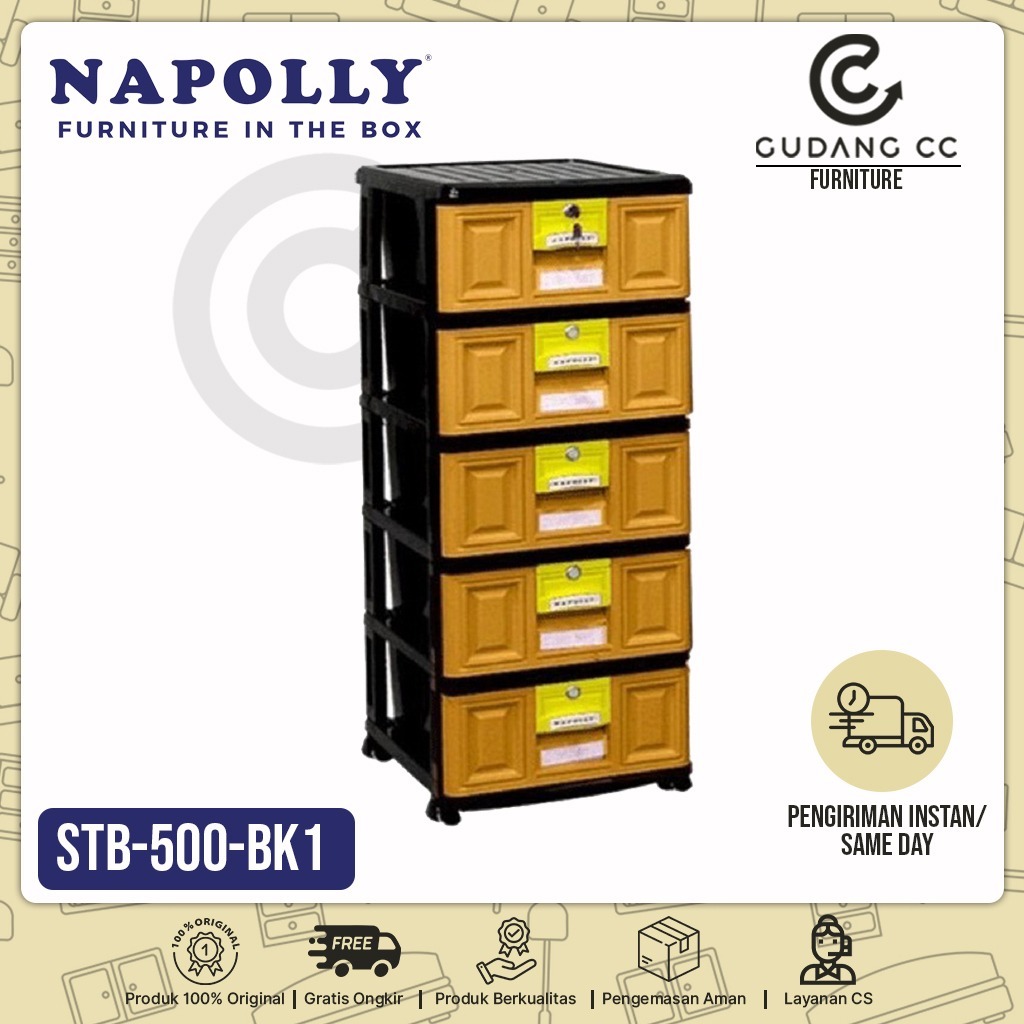 Jual (GCC-FUR) LEMARI SUSUN PLASTIK NAPOLLY STB 500 BK 1 DRAWER MULTIFUNGSI | Shopee Indonesia