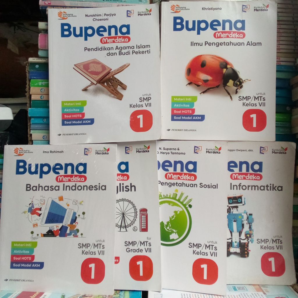Jual Buku Bekas Bupena Merdeka Informatika, Ilmu Pengetahuan Sosial, English, Bahasa Indonesia ...