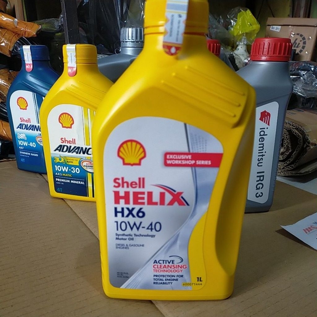 Jual oli Shell helix hx6 10w-40 1 liter untuk motor gigi kopling dan ...