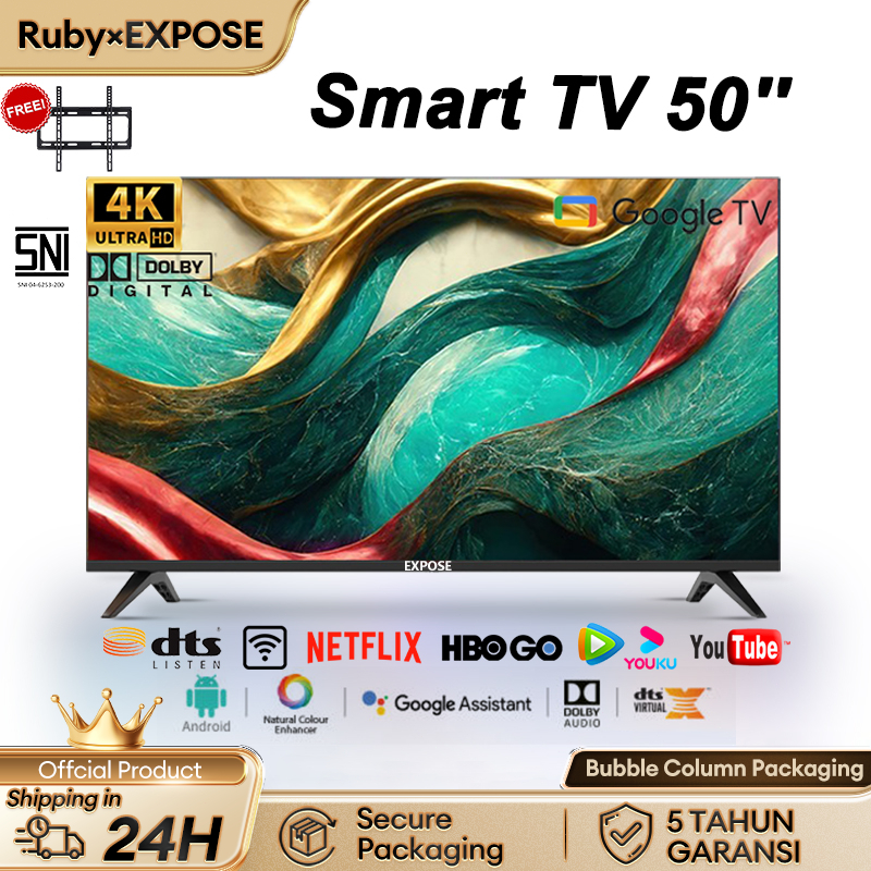 Jual TV Android 50 inch Smart TV 4K UHD Televisi LED 1080P Android OS ...