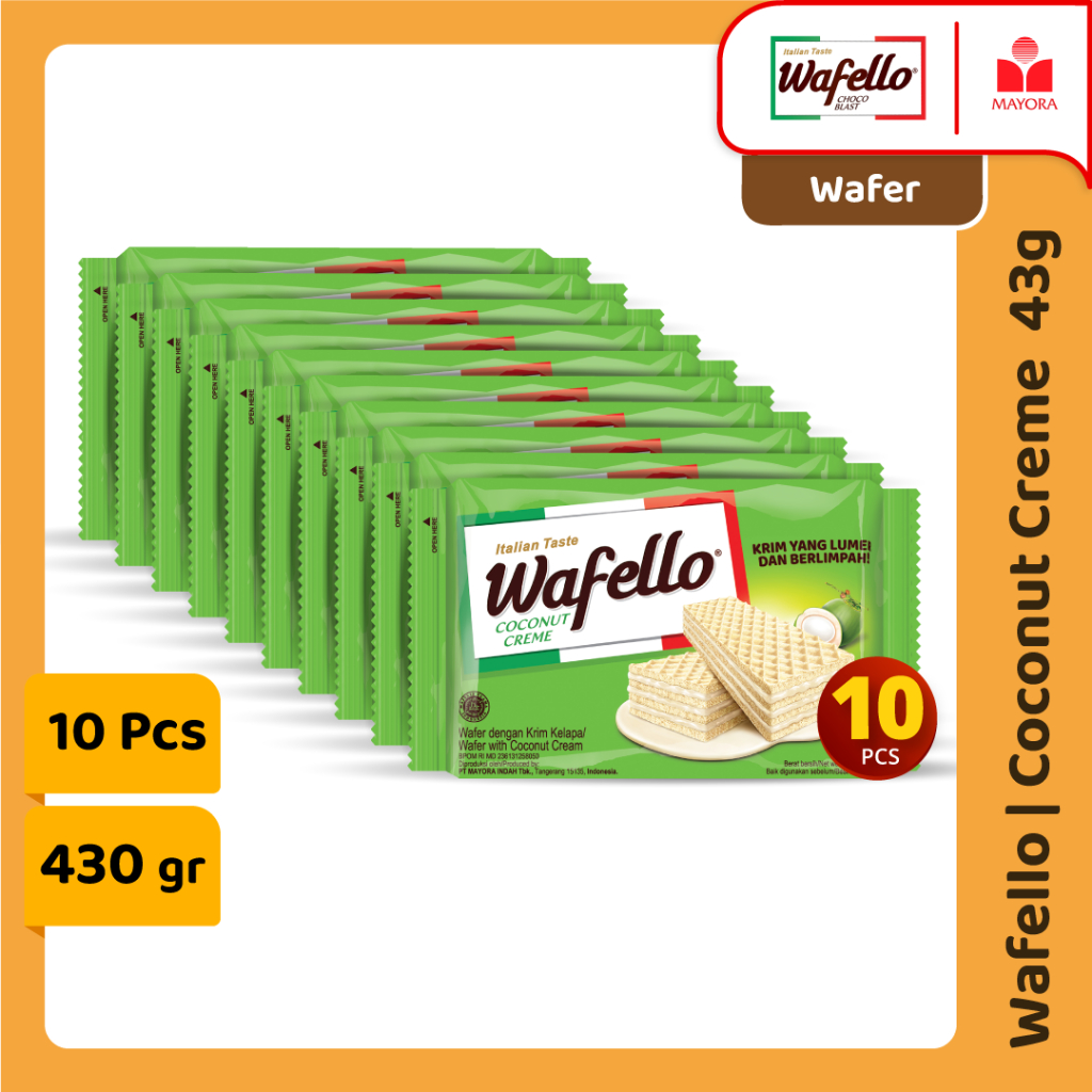 Jual Wafello Coconut Creme 10 Pcs 43 Gram | Shopee Indonesia