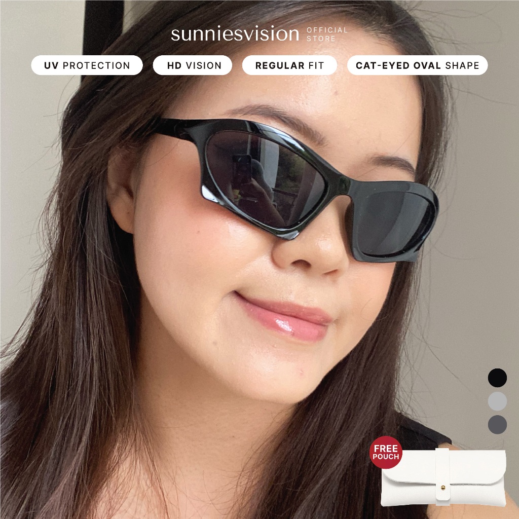 Jual [FREE POUCH] Maison Sunnies Vision - Kacamata Hitam Bulat Unisex ...