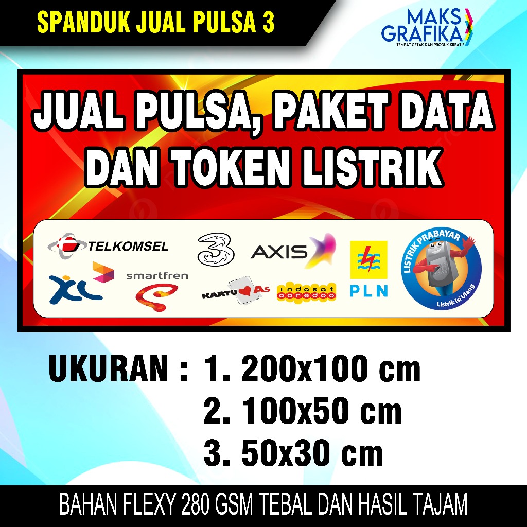 Jual Spanduk Jual Pulsa Paket Data dan Token Listrik - Part 3 | Shopee ...
