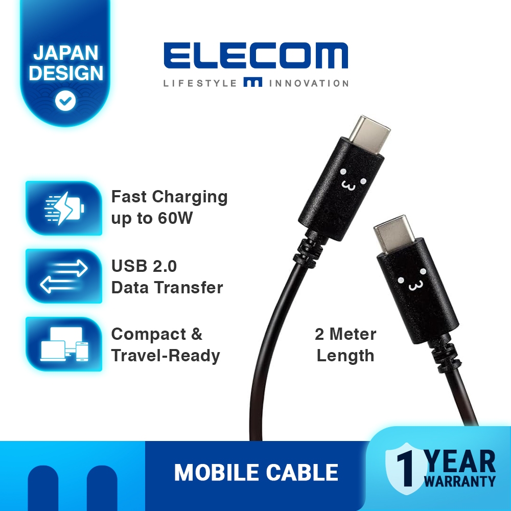 Jual ELECOM Shiro-Chan USB Type-C Cable Power MPA-CCF Series 2.0m MPA ...
