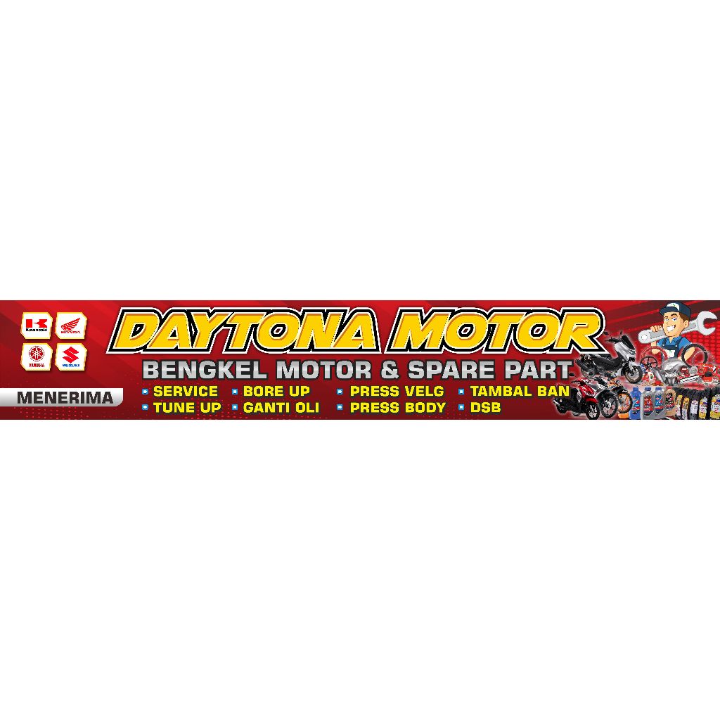 Jual BANNER/SPANDUK BENGKEL MOTOR CUSTOM | Shopee Indonesia