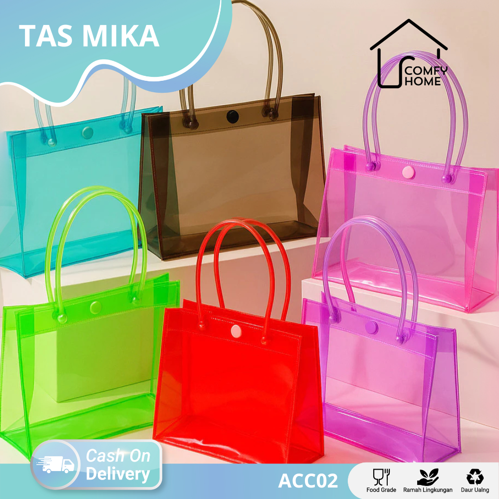 Jual Tas Mika PVC / Tas Mika PVC Transparan / Tas Bening / Tas ...