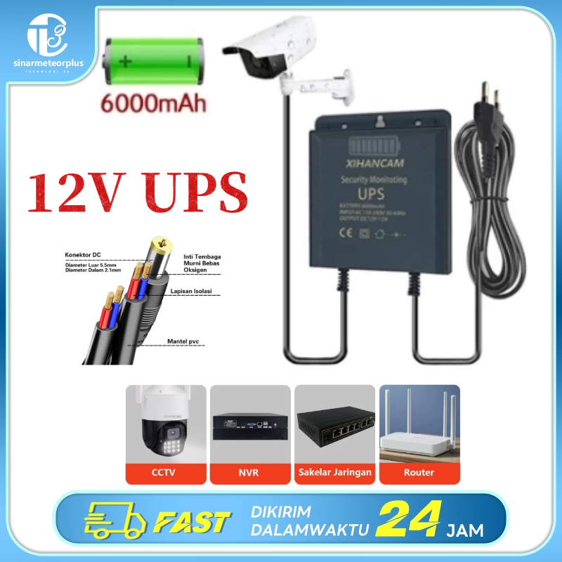Jual Security Monitoring UPS Mini 12V Adaptor 6000MAH UPS Mini 12V ...