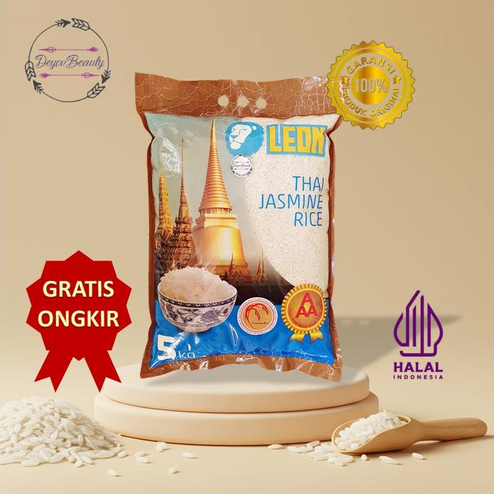 Jual Beras LEON Thai Jasmine Rice THAI HOM MALI Thailand Long Grain ...