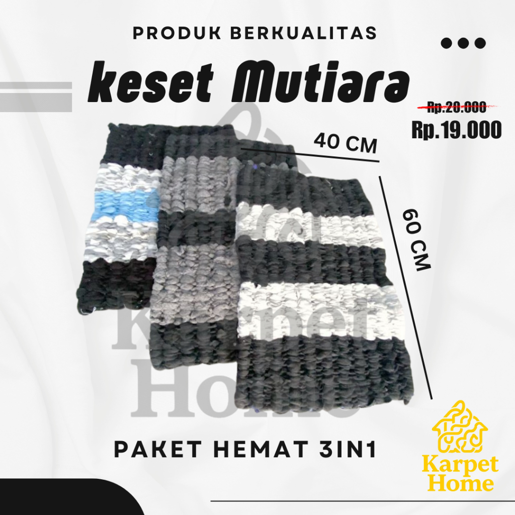 Jual Paket Murah Diskon Keset Mutiara Isi 3 Tebal Kesed Lantai Dan ...