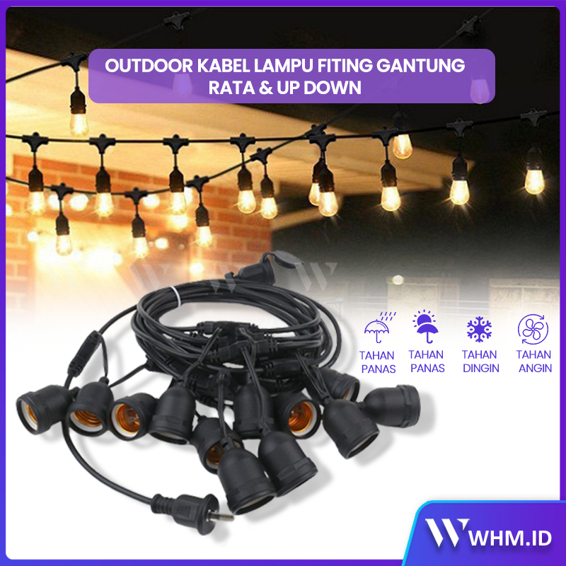 Jual Horici Kabel Fitting Lampu Gantung E27 10 Meter 10 Fitting / 10 Meter 20 Fitting / Dekorasi ...