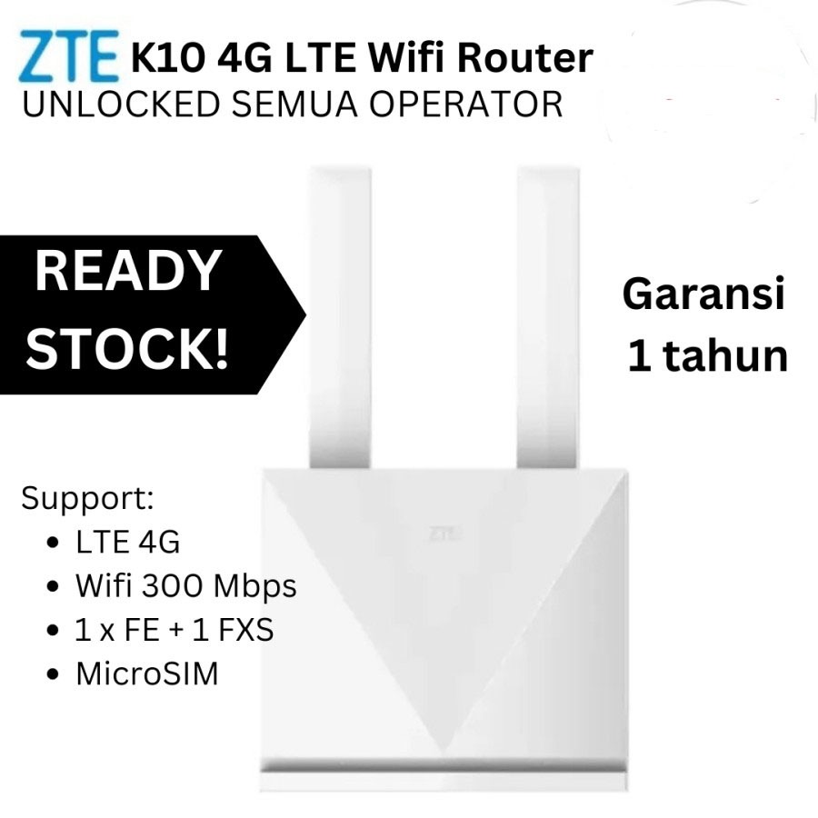 Jual Modem Router 4G ZTE K10 WiFi LAN Port + Antena Support All ...