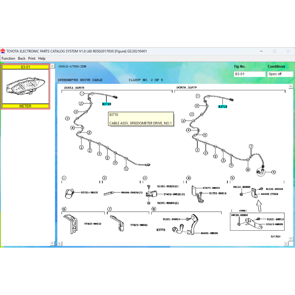 Jual Kabel Speedometer Atau Tali Speedometer Toyota Dyna 110 24 Volt ...