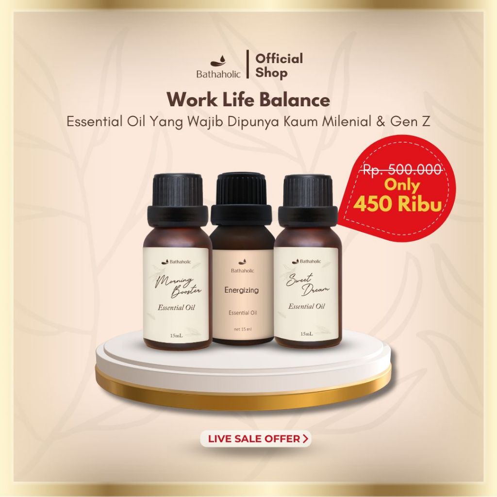 Jual NEW PRODUCT BUNDLING - PAKET BUNDLING WORK, LIFE BALANCE 15ML (MORNING BOOSTER, ENERGIZING ...