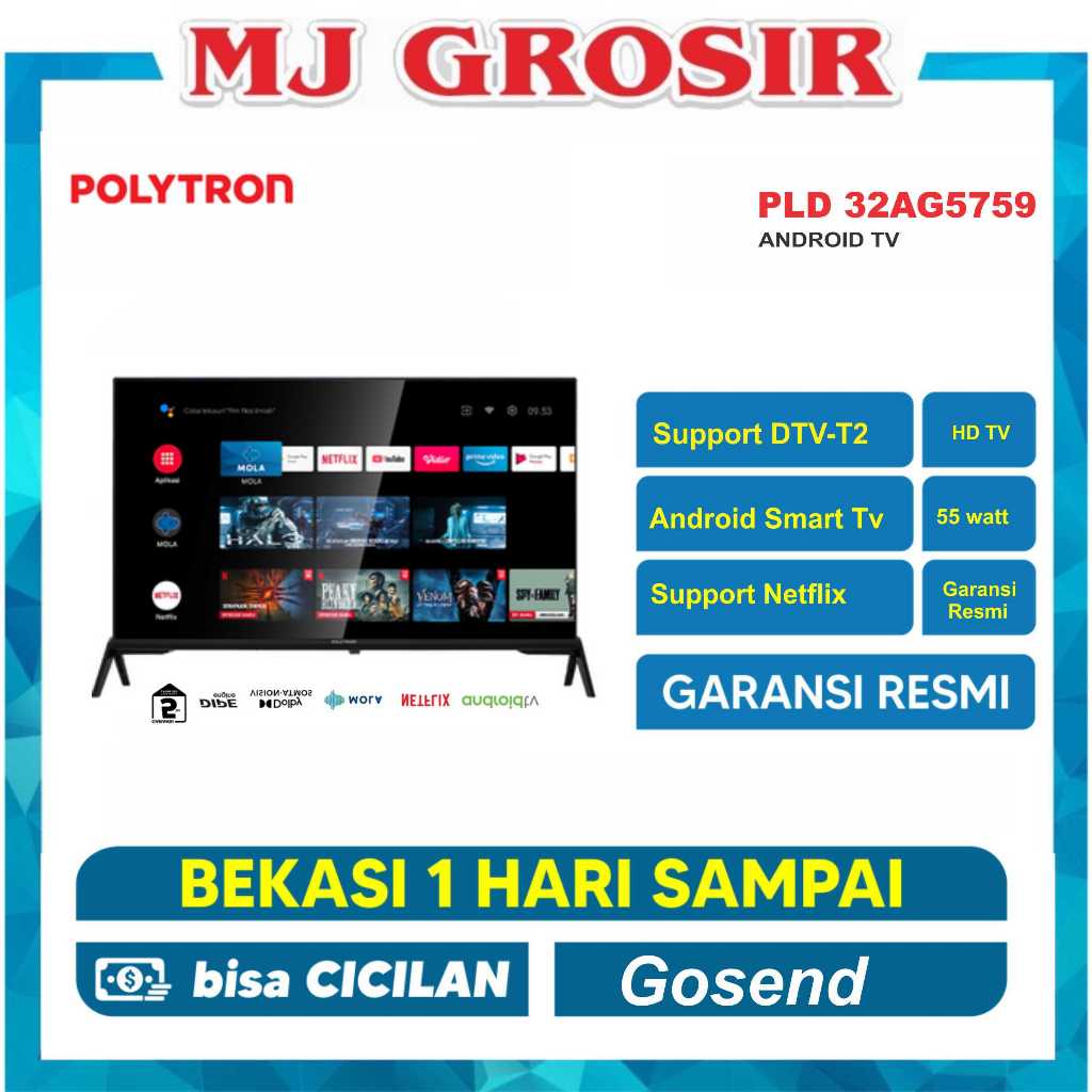 Jual LED TV POLYTRON 32" 32RG9059 / 32AG5759 32 INCH USB MOVIE HD HDMI | Shopee Indonesia