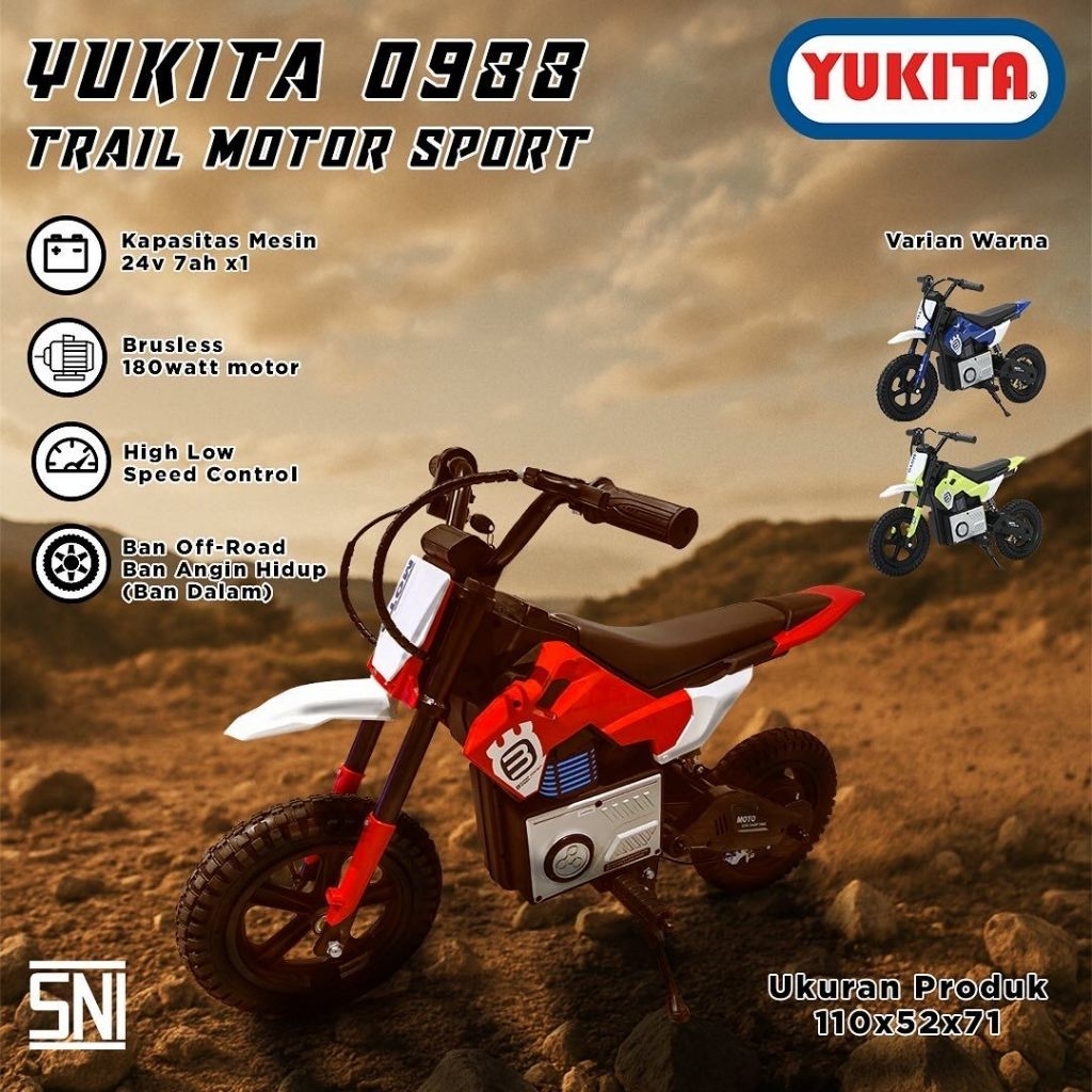 Jual MAINAN ANAK MOTOR AKI YUKITA-0952 0952 YKT-0952 YUKITA 0988 YKT ...
