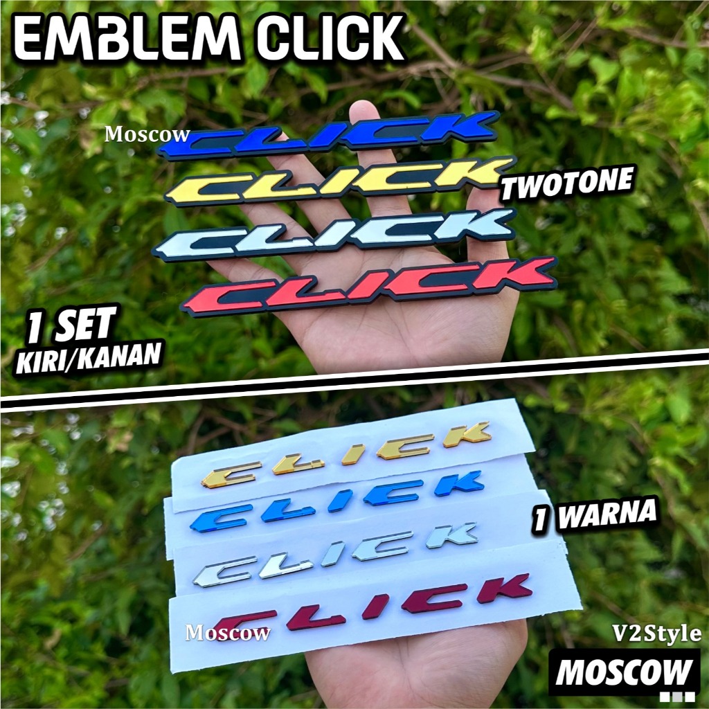 Jual EMBLEM CLICK 3D TIMBUL SEPASANG 2PCS / STRIPPING 3 DIMENSI LOGO ...