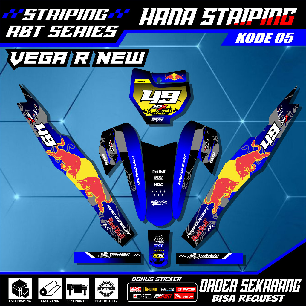 Jual (COD) Sticker Striping Yamaha VEGA R NEW MOTOR RBT BEBEK MODIF ...