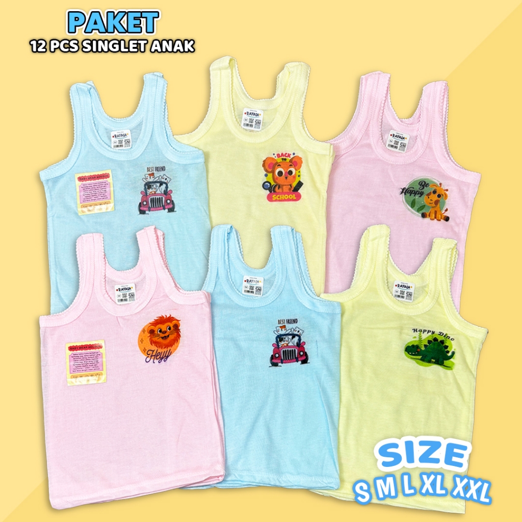 Jual Singlet anak karakter - 12 Pcs Kaos dalam anak laki laki dan ...