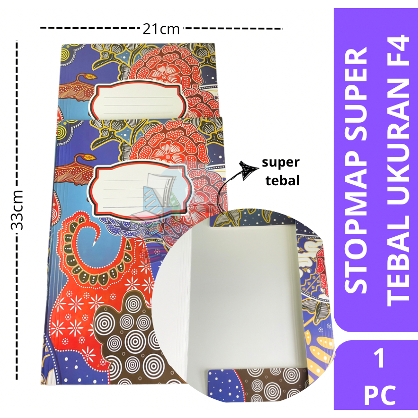 Jual [2 PC] Stopmap Super Tebal Motif Batik / Stopmap Kertas Name Tag Batik Ukuran Besar Folio ...