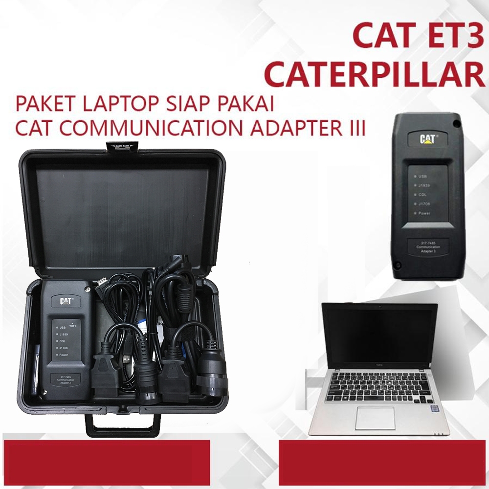 Jual Scanner CAT Caterpillar ET3 Diagnostik Adapter III Laptop Siap ...