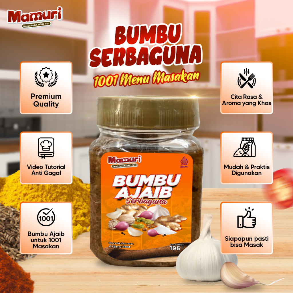 Jual Mamuri - Bumbu Masak Ajaib Bumbu Serbaguna Bumbu Dapur 195gr Halal | Shopee Indonesia