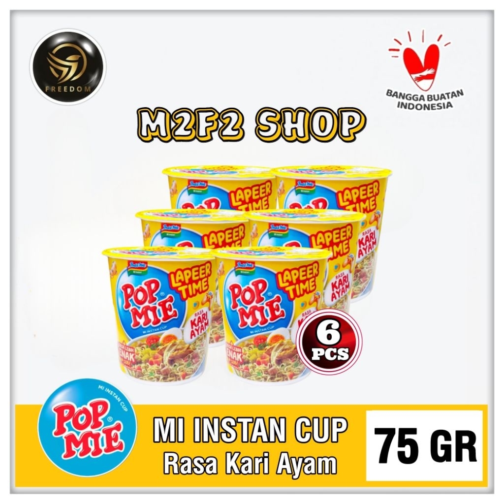 Jual POP MIE | Mi Instan Cup Kuah Rasa Kari Ayam - 75 gr (Kemasan 6 Pcs ...