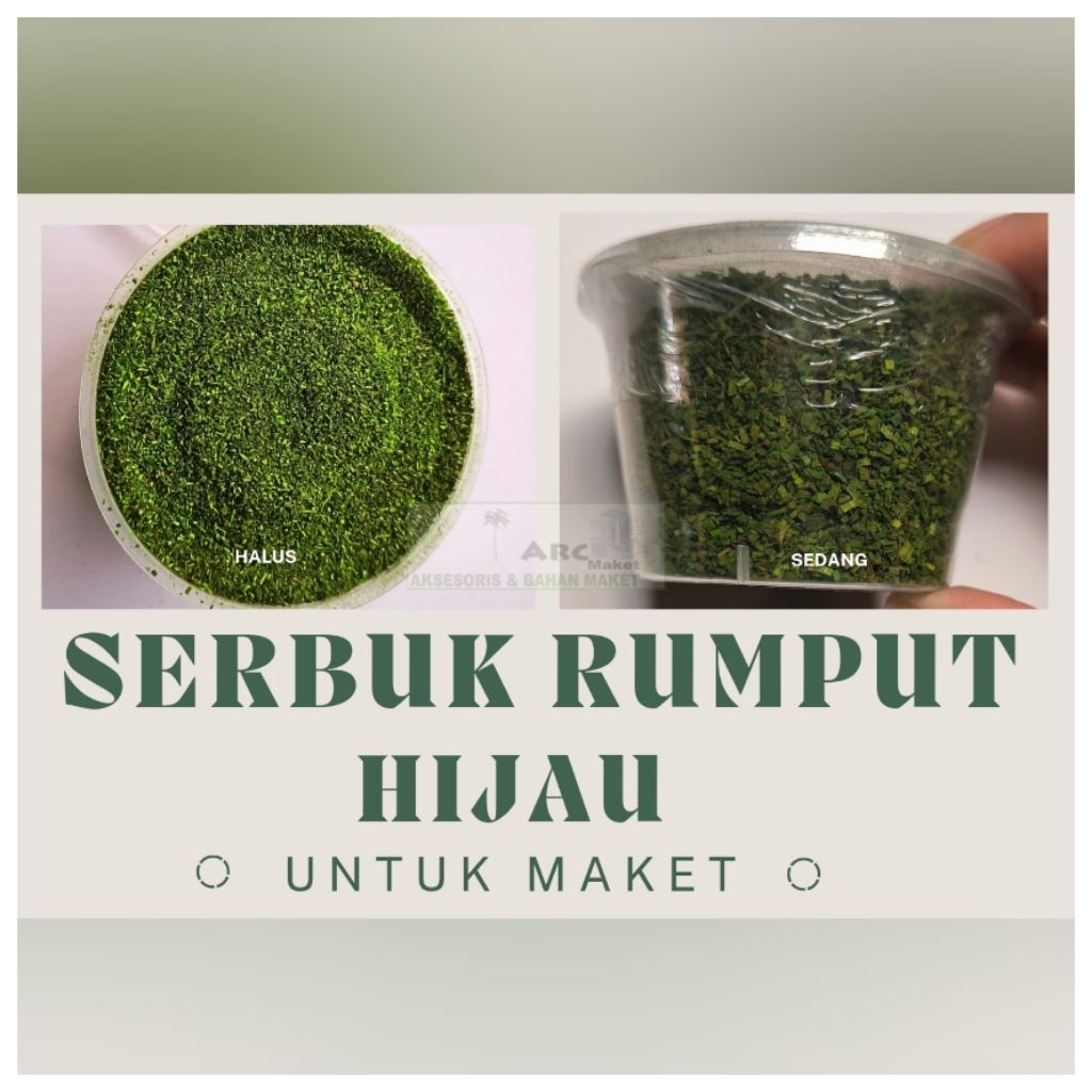 Jual Maket / Miniatur Serbuk Rumput Hijau Tekstur Halus dan Sedang ...