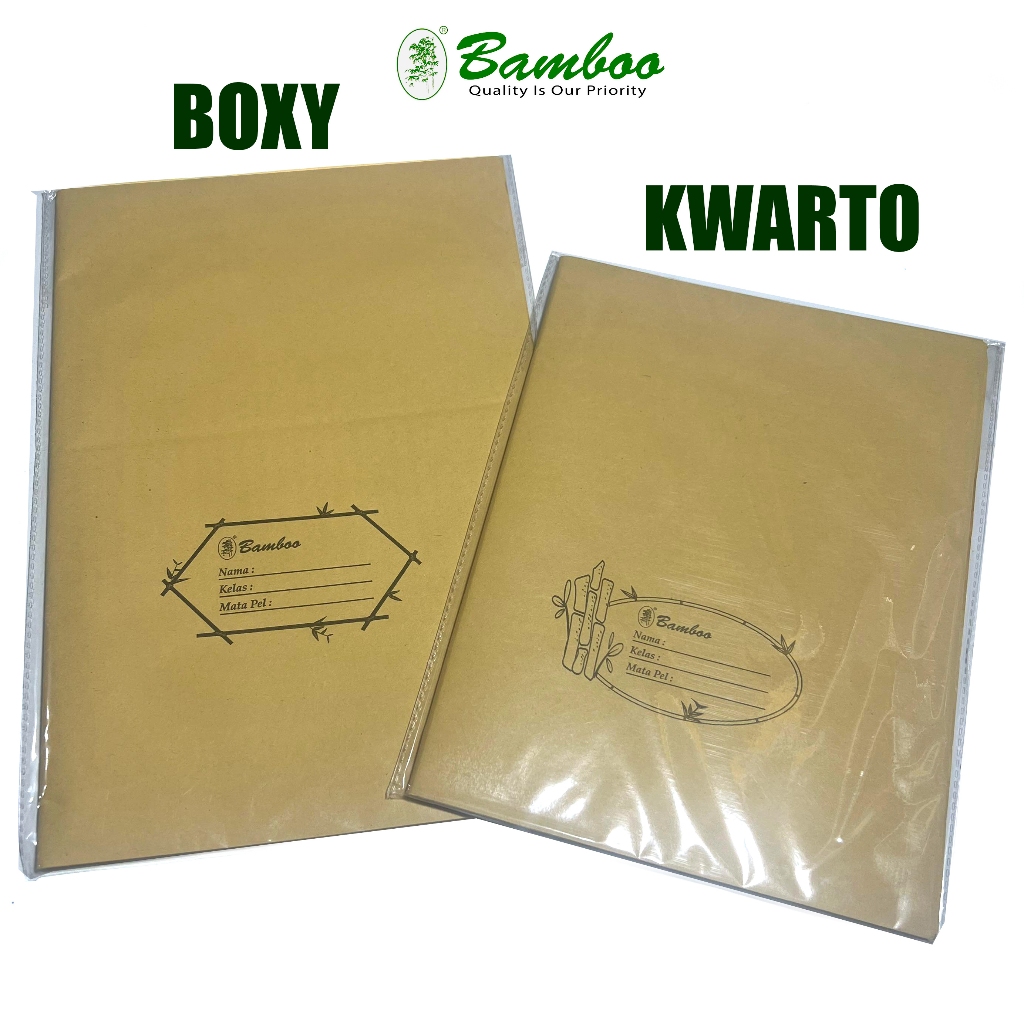 Jual BAMBOO Sampul Buku Kertas Coklat Boxy dan Kwarto (Isi 20 Lembar ...