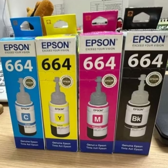 Jual tinta epson 664 original series ink tinta printer Epson L100 L110 L120 L210 L360 L565 L200 ...