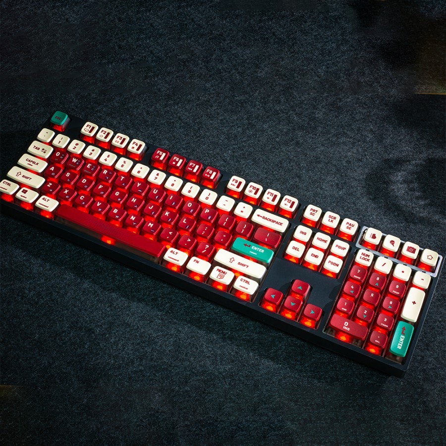 Jual Keycaps MDA Profile PBT Double Shot Transparant Side Maroon Cream ...