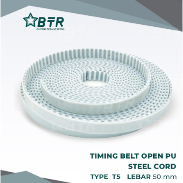 Jual TIMING BELT OPEN PU STEEL CORD TYPE T5 - LEBAR 50 MM | Shopee ...