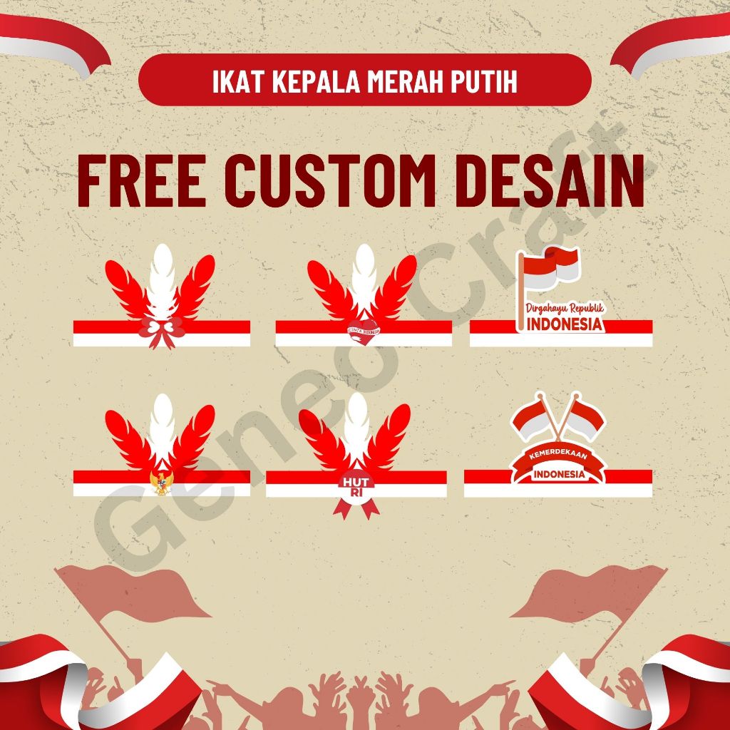 Jual Bandana Merah Putih Custom – Kertas BC 150gsm + Tali Pita | Gratis ...