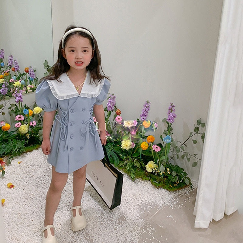 Jual Hikari Bebe - Dress Anak Perempuan Biru Pastel | Model Korea ...