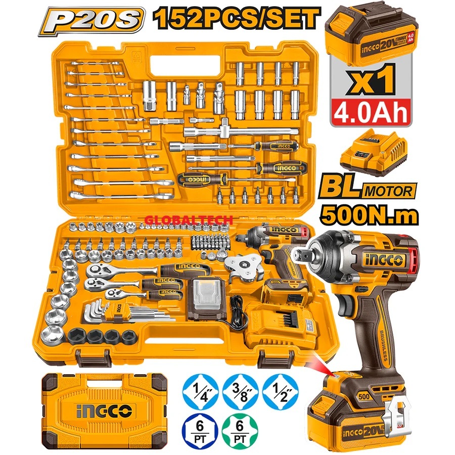 Jual Ingco Hkthp31521 Cordless Impact Wrench 152pcs Tools Set Toolset Tool Set Shopee Indonesia