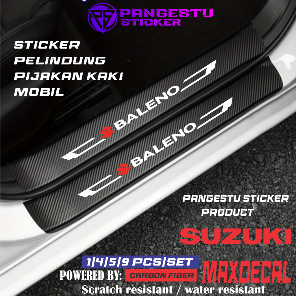 Jual PS 9 pcs Stiker 3D Door Sill Plate Guard SUZUKI BALENO Stiker ...