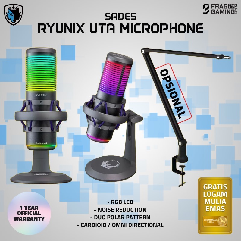 Jual Sades Ryunix Uta CX1 / CX-1 Noise Reduction Mic Condenser Gaming ...