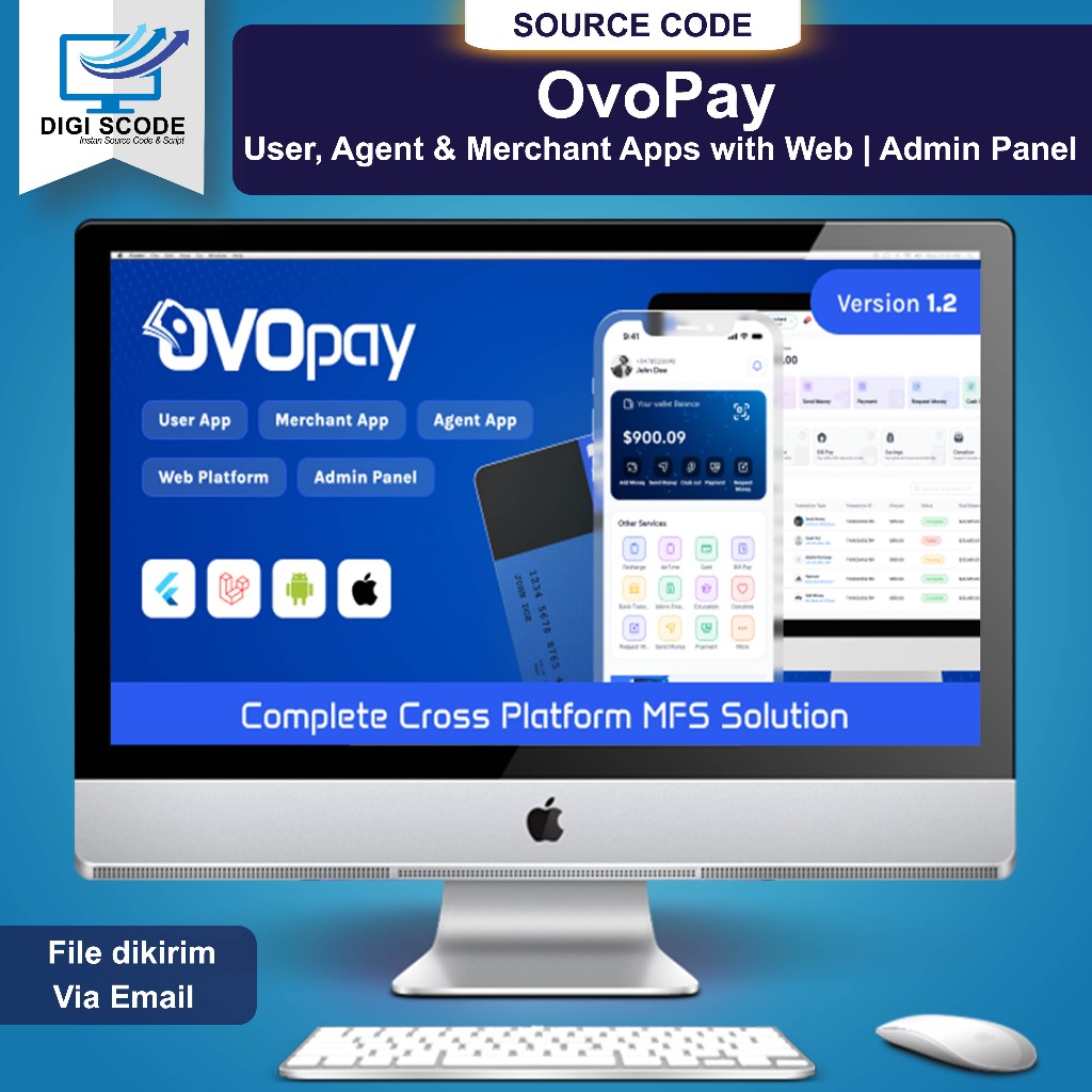Jual OvoPay - Platform MFS Solution | User, Agent & Merchant Apps with Web | Admin Panel ...