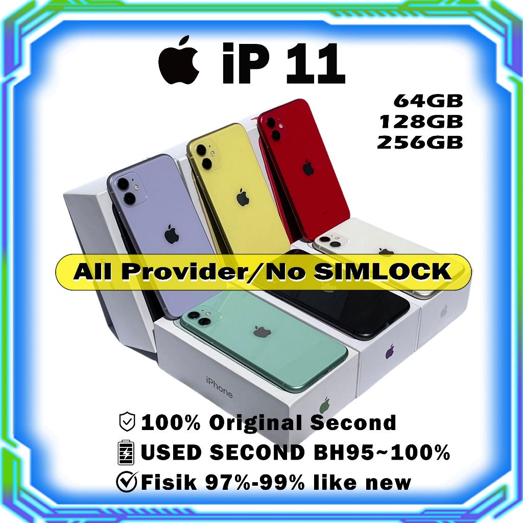 Jual ip11 128gb 256GB 64GB handphone second 100% Original Second Fullset Mulus | Shopee Indonesia