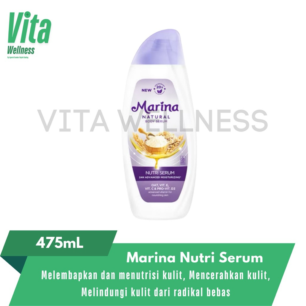 Jual Marina Handbody Lotion Natural Nutri Serum Oat, Vit E, Vit C & Pro-Vit, D3 475mL | Shopee ...