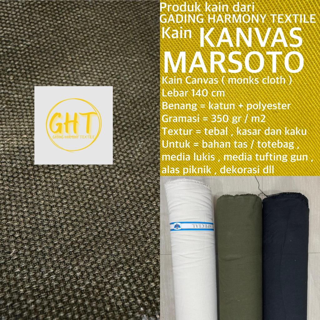 Jual ( per 25 cm ) kain KANVAS MARSOTO lebar 140 cm canvas katun ...