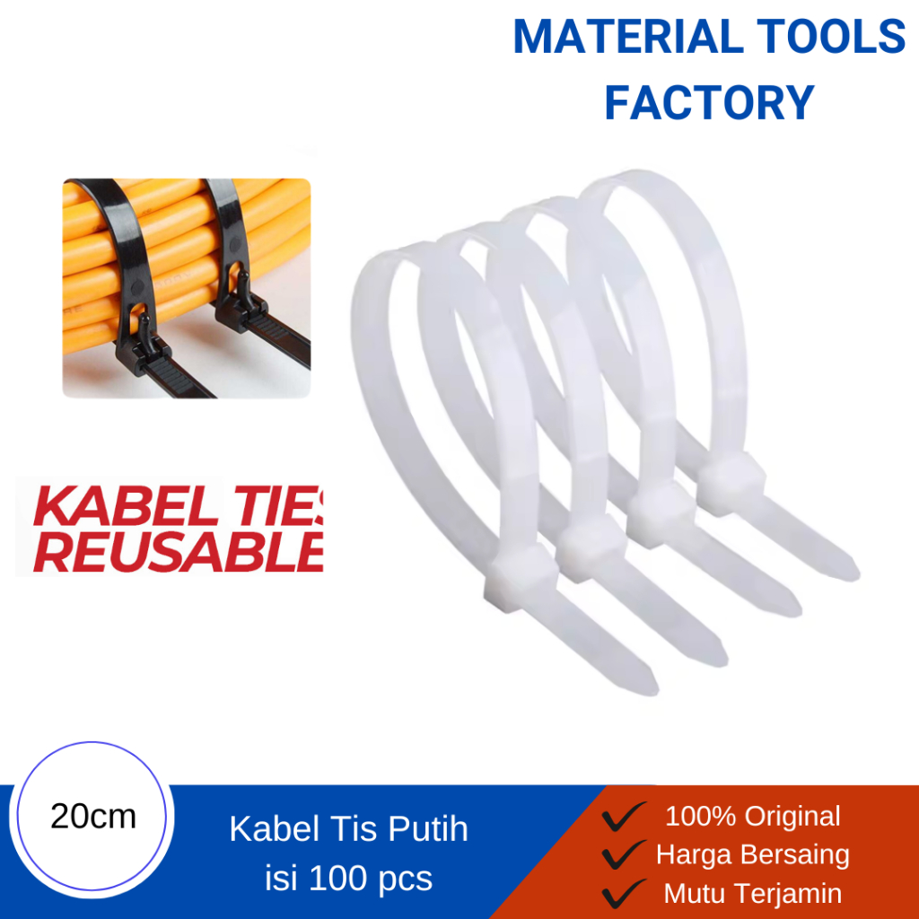 Jual kabel tis 20 cm - kabel ties - tali ikat fiber pagar - tali tis ...