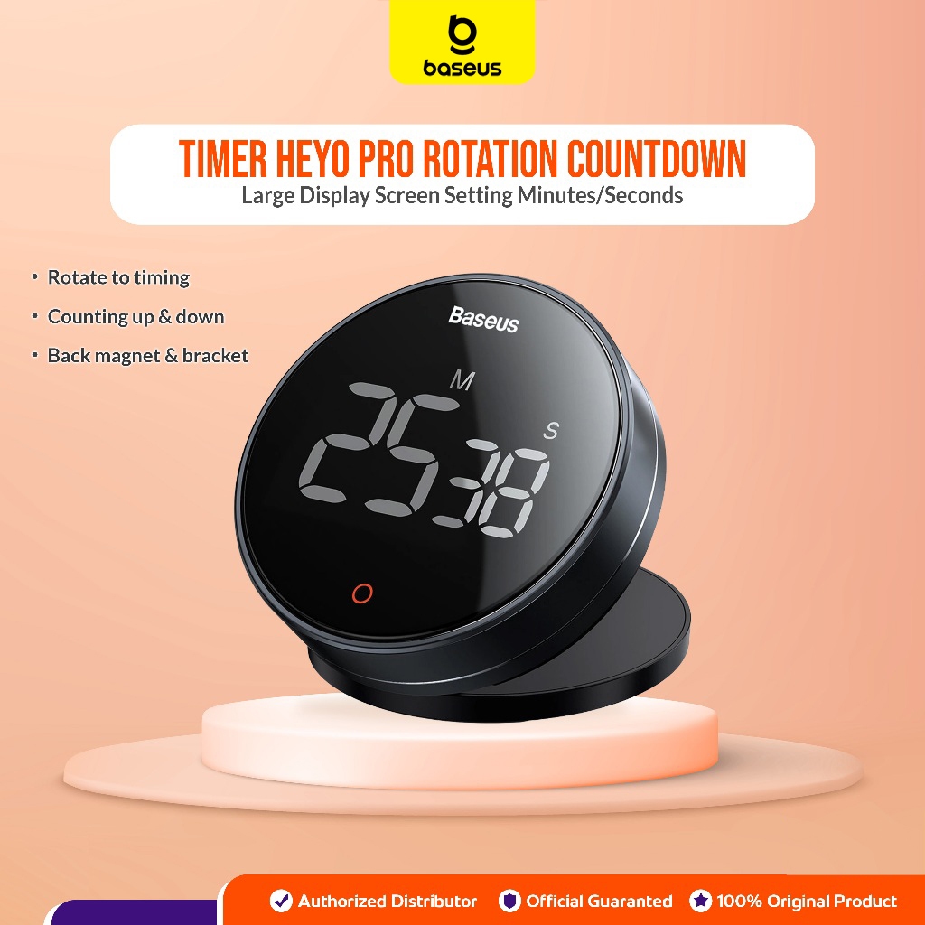 Jual BASEUS ORIGINAL Timer HEYO PRO Rotation Countdown Digital Kitchen ...