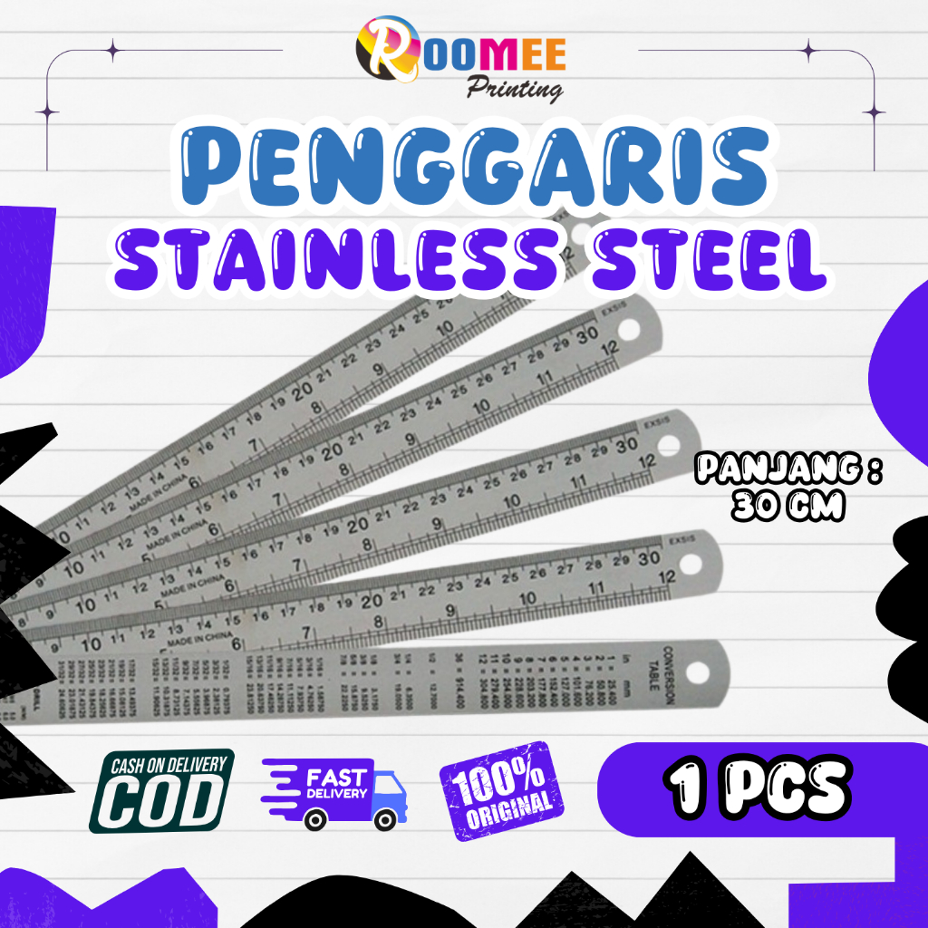 Jual (1PCS) PENGGARIS STAINLESS STEEL / PENGGARIS BESI / GARISAN ...