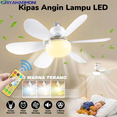 Jual 【COD】Kipas Angin Plafon Lampu Dengan remote control 2in1 Lampu kipas langit-langit Lampu ...