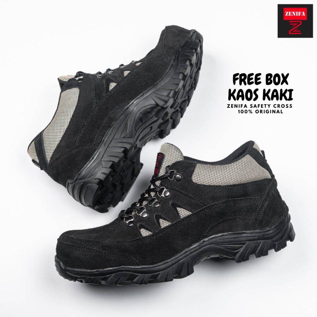 Jual Zenifa - Sepatu Safety Boots Pria Ujung Besi Anti Slip Kerja ...