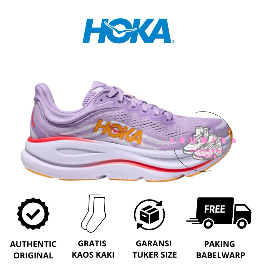 Jual Hoka Original Bondi 9 Women's Running - Aster Flower / Starlight Glow | Shopee Indonesia